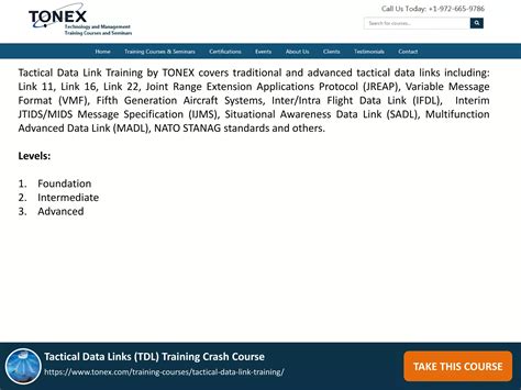 Tactical Data Link Tdl Training Crash Course Pptx