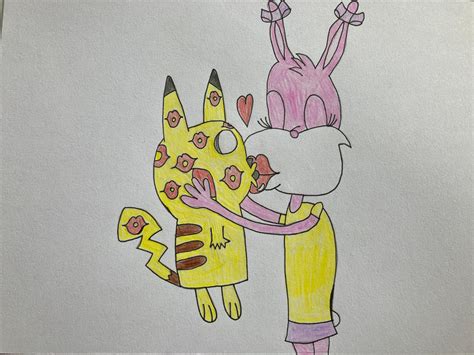 Babs Kissing Pikachu On The Lips By Pokemontrainer6 On Deviantart