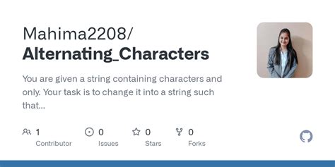 Github Mahima2208alternatingcharacters You Are Given A String