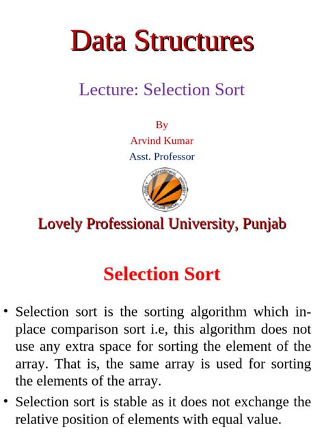 Selectionsort Pdf