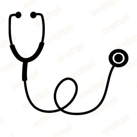 Nurse Stethoscope Clipart Svg File For Cricut And Silhouette Black And
