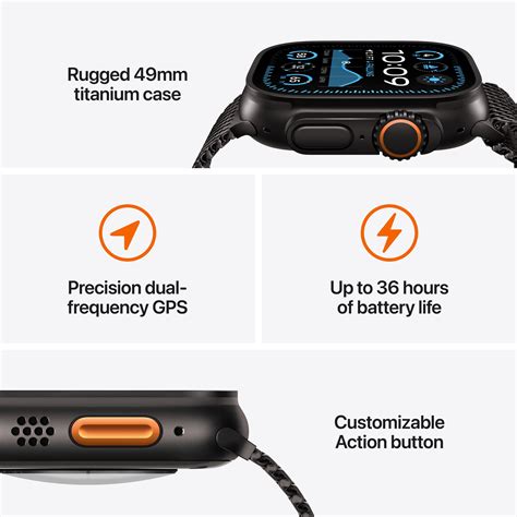 Buy Apple Watch Ultra 2 (GPS+Cellular) 49mm Titanium Case with Dark ...