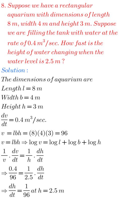 Solutions For Applications Of Derivatives Exercise 10 E Inter Maths Glow