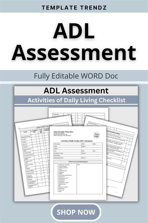 Adl Assessment Activities Of Daily Living Checklist Care Plan Ot Adl Assessment Activities Of Daily Living Checklist Care Plan Ot