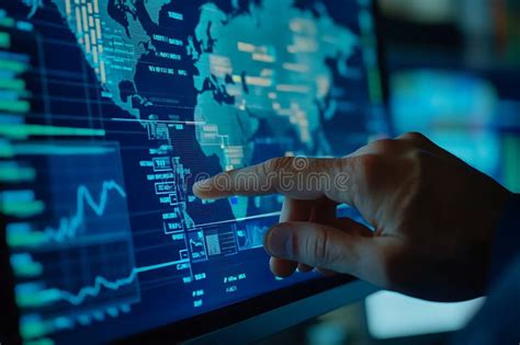 global data analysis on a computer screen stock illustration