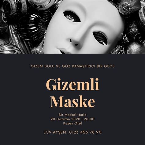 Maskeli Balo Davetiye Örnekleri Ücretsiz Şablonlar Canva