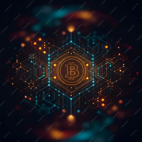 Abstract Hexagonal Blockchain Network Background Premium Ai Generated Image