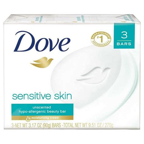 Dove Sensitive Skin Beauty Bar Moisturizing And Gentle Hand Care