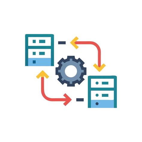 Server Synchronization Process Illustration With Data Flow Arrows