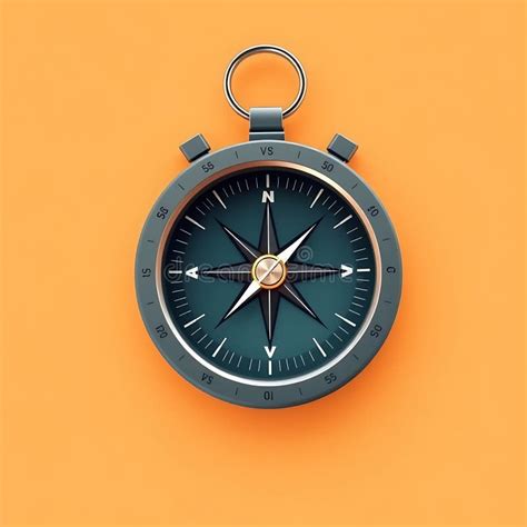 A Modern Compass With A Sleek Design On A Pastel Orange Background