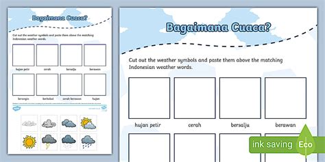 Weather Cut And Paste Activity Indonesian Teacher Made