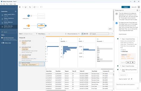 Tableau Agent를 사용하여 Tableau Prep 흐름 작성 Tableau