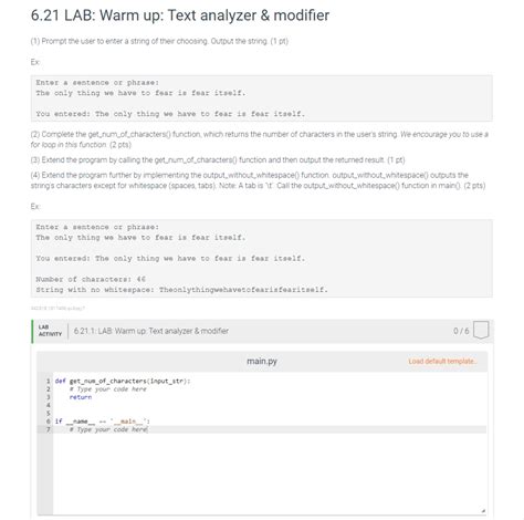 Solved 621 Lab Warm Up Text Analyzer And Modifier 1