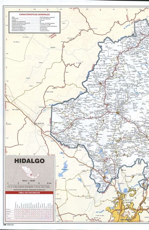 Hidalgo State Map Detailed Map Of The Mexican State Of Hidalgo With