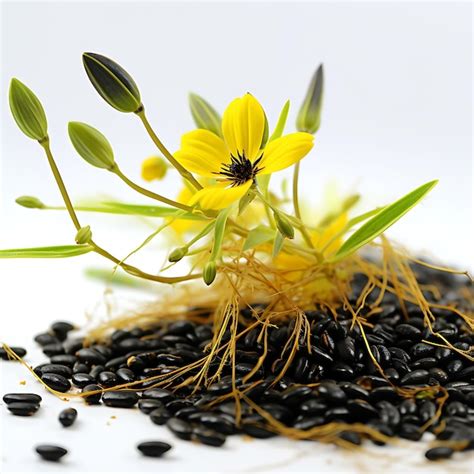 Premium Photo Isolated Of Niger Seed Tiny Black Seeds Clustered On A Small Plant With On White
