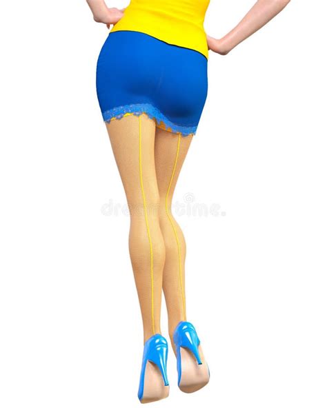 Long Secretary Legs In Mini Skirt And Stocking Stock Illustration