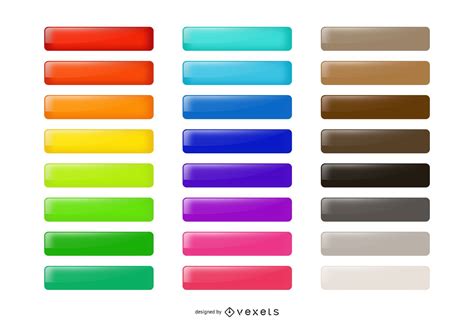 Glossy Colorful Button Pack Vector Download