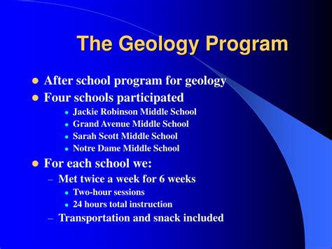 Ppt Science Explorations In Geology An Enrichment Program For Middle