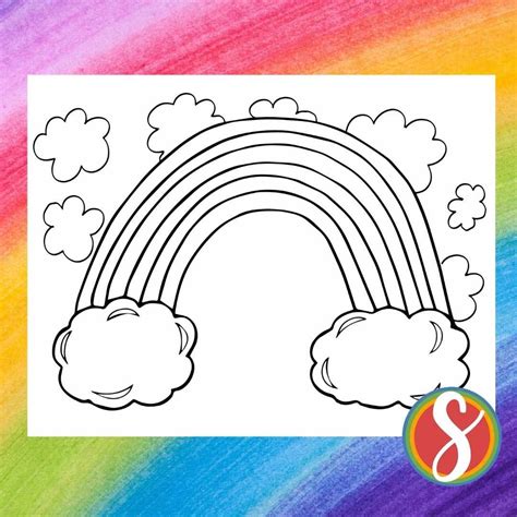 Coloring Pages Rainbow With Clouds 2025