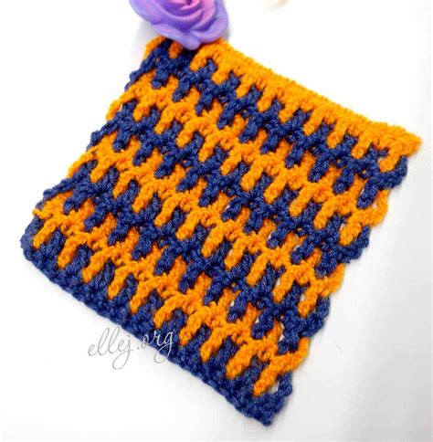 Двухцветный узор Цветная Зебра Вязание крючком от Елены Кожухарь