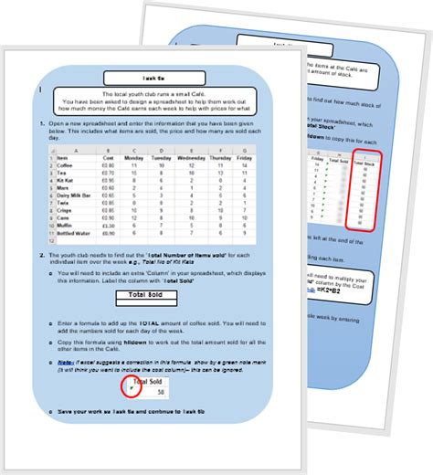 Excel Spreadsheet Skills Project Workbook Teaching Resources