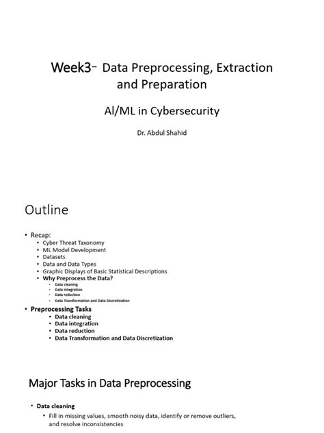 Week3 Data Preprocessing Extraction And Preparation Pdf Data Outlier
