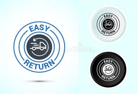 Easy Return Icon Design Illustration Easy Return Label For Product Packaging Stock Vector