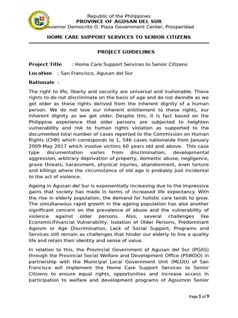 Hcss Guidelines Pdf Caregiver Old Age