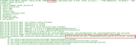 DBCAT用法报错 OceanBase 社区问答 OceanBase社区 分布式数据库