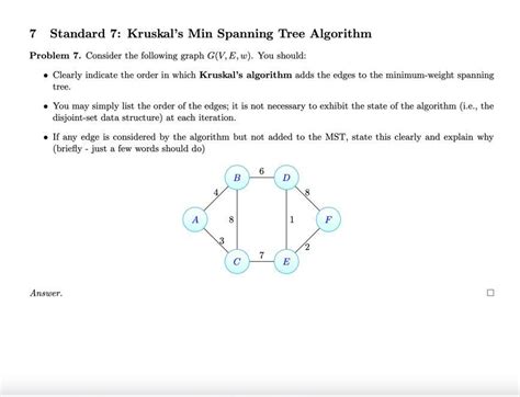 solved 7 standard 7 kruskal s min spanning tree algorithm