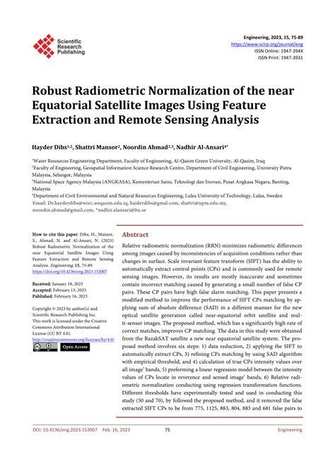 Pdf Robust Radiometric Normalization Of The