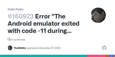 Error "The Android emulator exited with code -11 during startup" VSCode · Issue #160923 ...