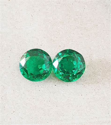 2124 Ct Gorgeous Zambian Emerald Round Cut Green Emerald Matching Pair