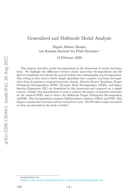 pdf generalized and multiscale modal analysis