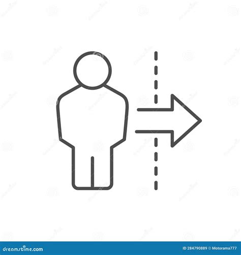 Boundary Crossing Line Outline Icon Stock Vector Illustration Of