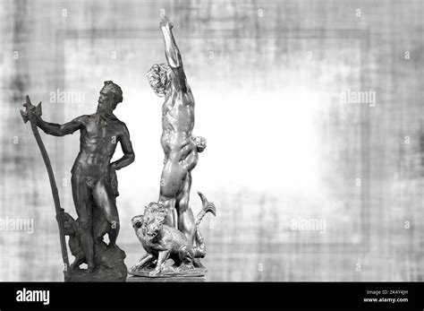 Depiction Of Authentic Statues Of Ancient Rome Of Pluto King Of The