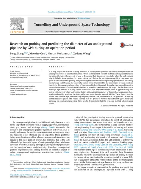 Research On Probing And Predicting The Diameter Of An Underground
