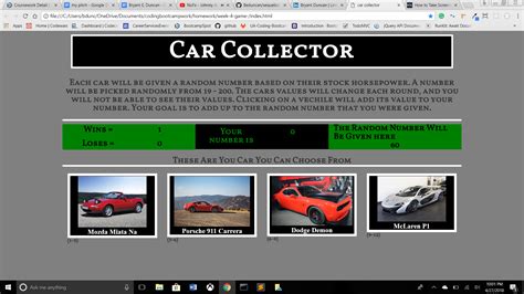 GitHub Beduncan Race Car Game