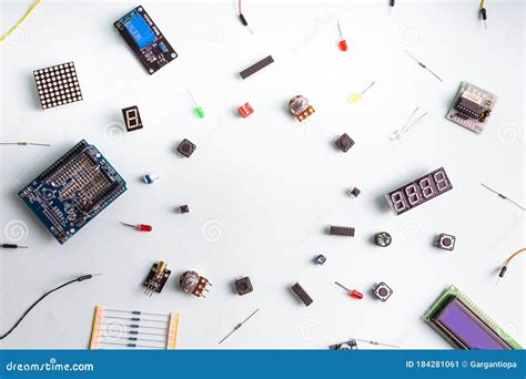 Micro Electronics Arduino Diy Components On A Light Background Top