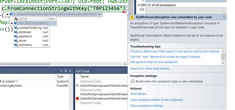 C Fluentnhibernate Cannot Read Connectionstring From Nfig