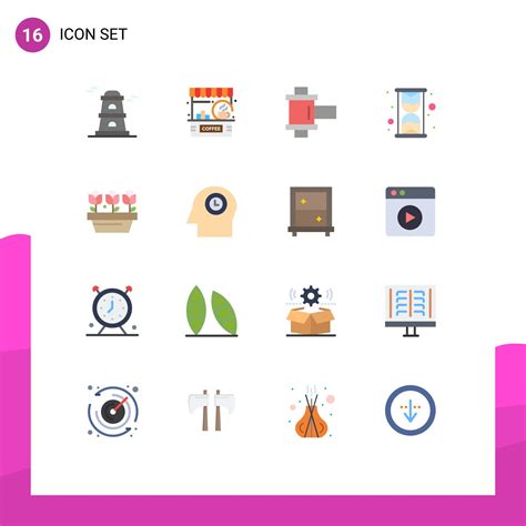 16 Universal Flat Colors Set For Web And Mobile Applications Spring Growth Film Flower Hour