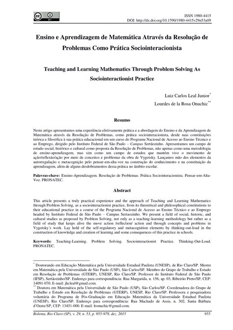 Pdf Teaching And Learning Mathematics Through Problem Solving As