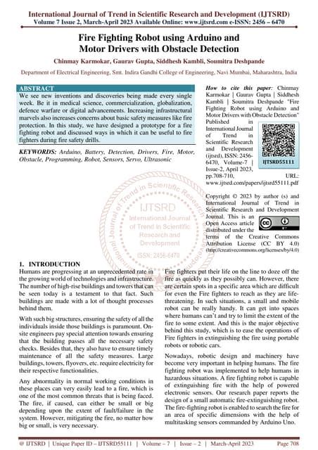 Fire Fighting Robot Using Arduino And Motor Drivers With Obstacle