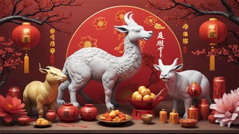 A Display Of Chinese Characters Including A Deer And Deer Premium Ai