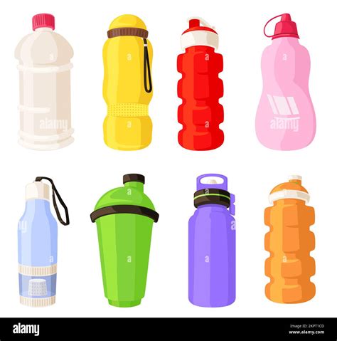 Sport Water Bottle Vector Reusable Flask Set Stock Vector Image And Art