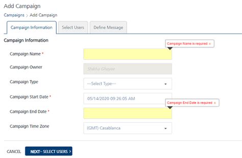 Using Adding A Campaign Kony Doc Add Campaign Details Add Segment
