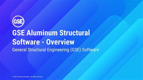 Safi Gse™ Aluminum Structural Design Software Overview Youtube