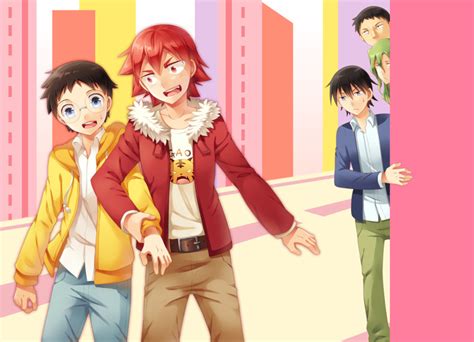 Safebooru 5boys Belt Black Hair Blue Eyes Blush Collarbone Cr72