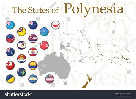 Set Polynesian Flags On White Background Stock Vector Royalty Free 2049763136 Shutterstock