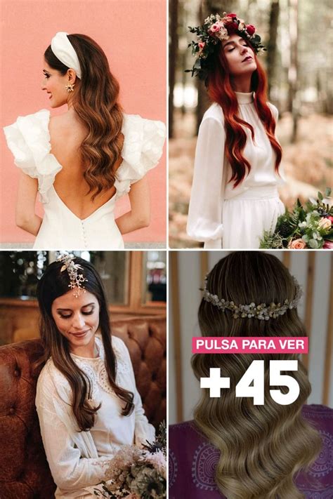 Peinados De Novia Con Pelo Suelto Para Boda Civil O Religiosa Diadema Novia Pelo Suelto